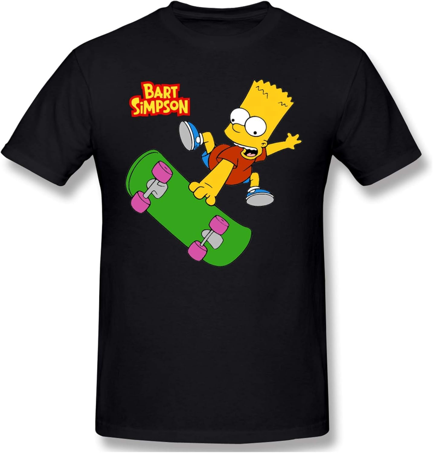 Bart Simpson t Shirts for Men Short Sleeve Fashion tees top Black Small ...