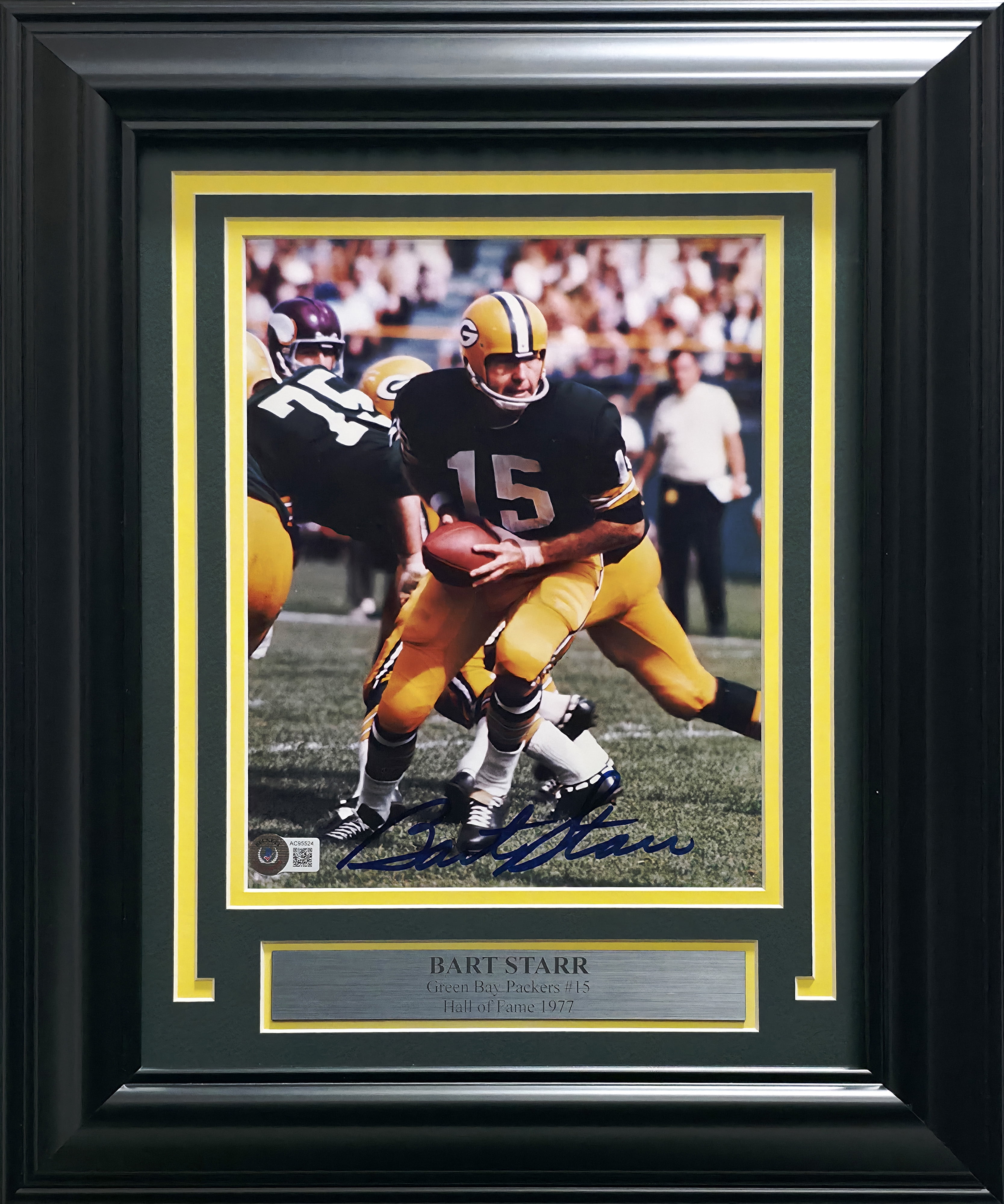 Bart Starr Autographed Framed 8x10 Photo Green Bay Packers Beckett BAS ...
