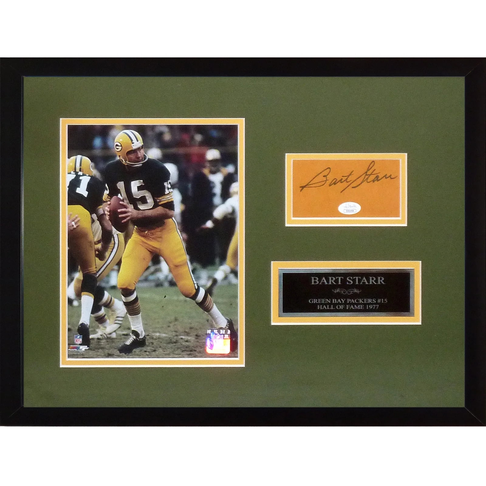 Bart Starr Autographed Green Bay Packers Deluxe Tribute Framed Piece ...