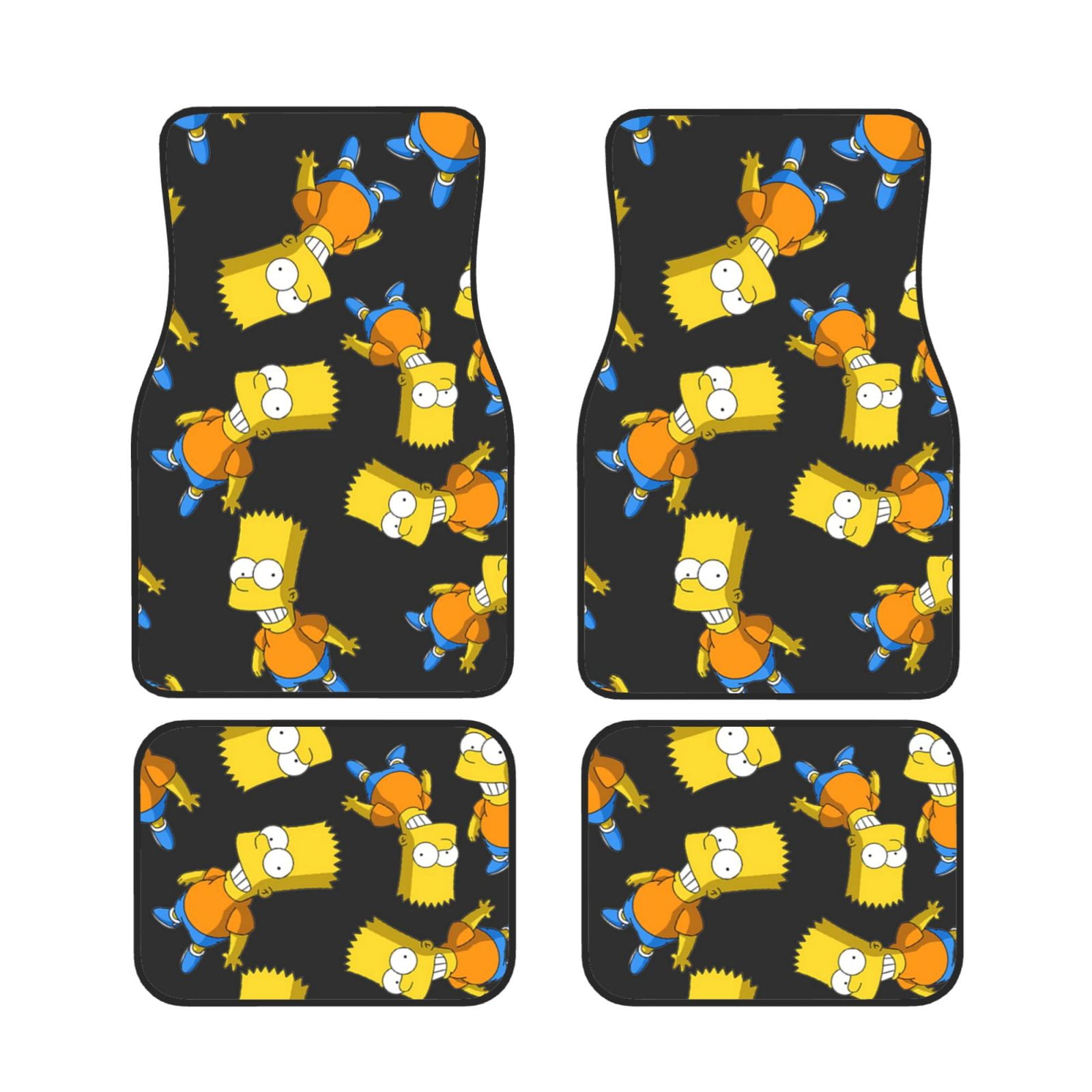Bart The Simpsons Cartoon Car Floor Mat Set 4-Piece Front/Rear Auto ...