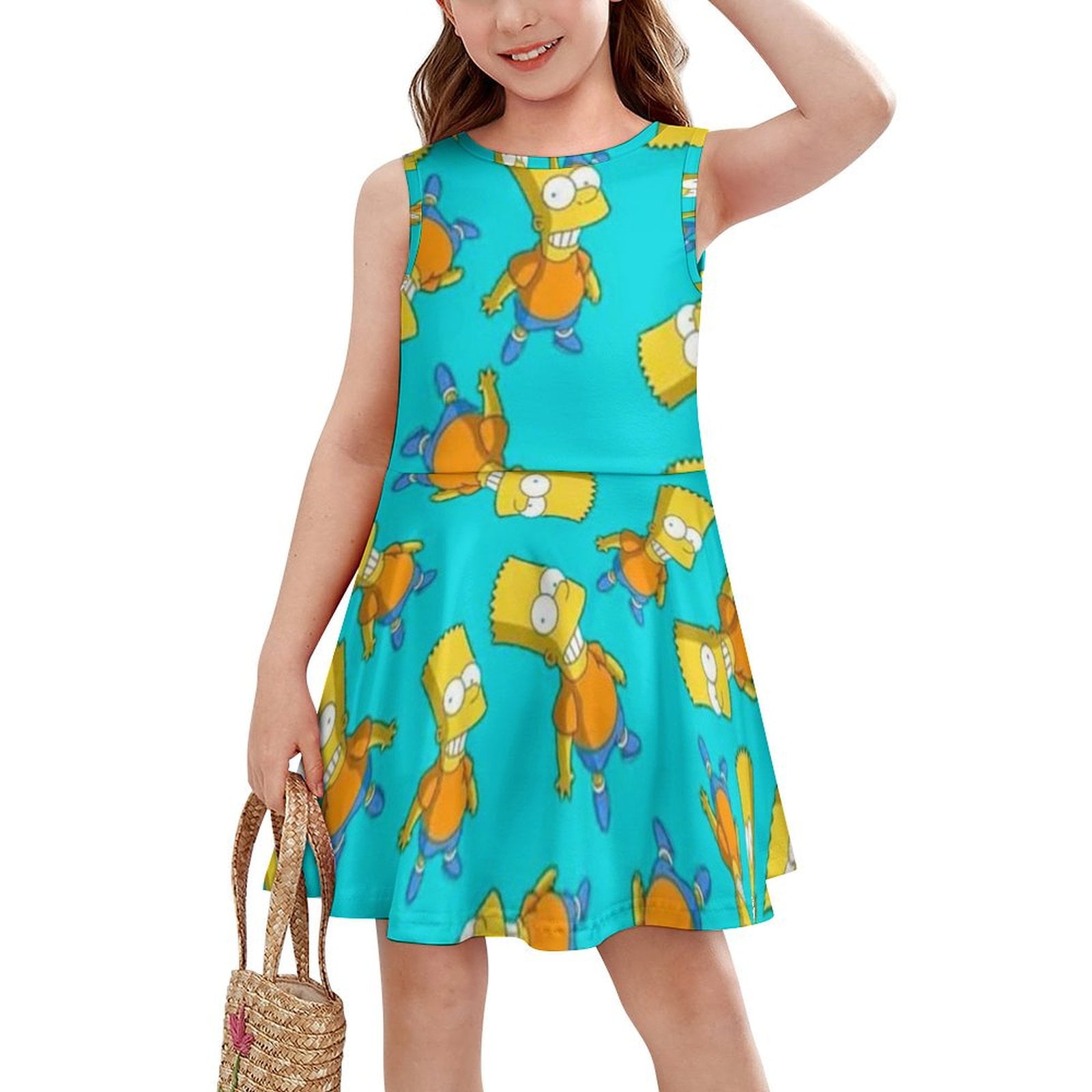 Bart The Simpsons Girls Dress Fashion 3D Printed Classical Kid's Summer ...