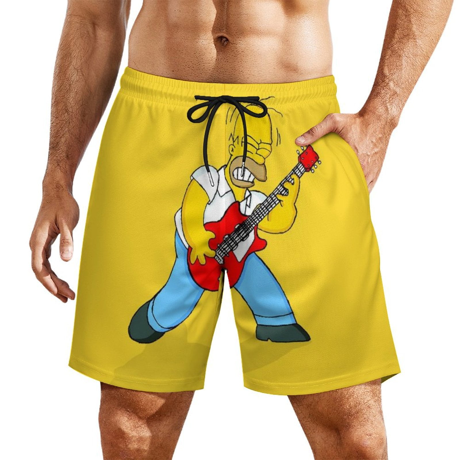 Bart The Simpsons Guitar Men's Board Shorts Swim Trunks Quick Dry Beach ...