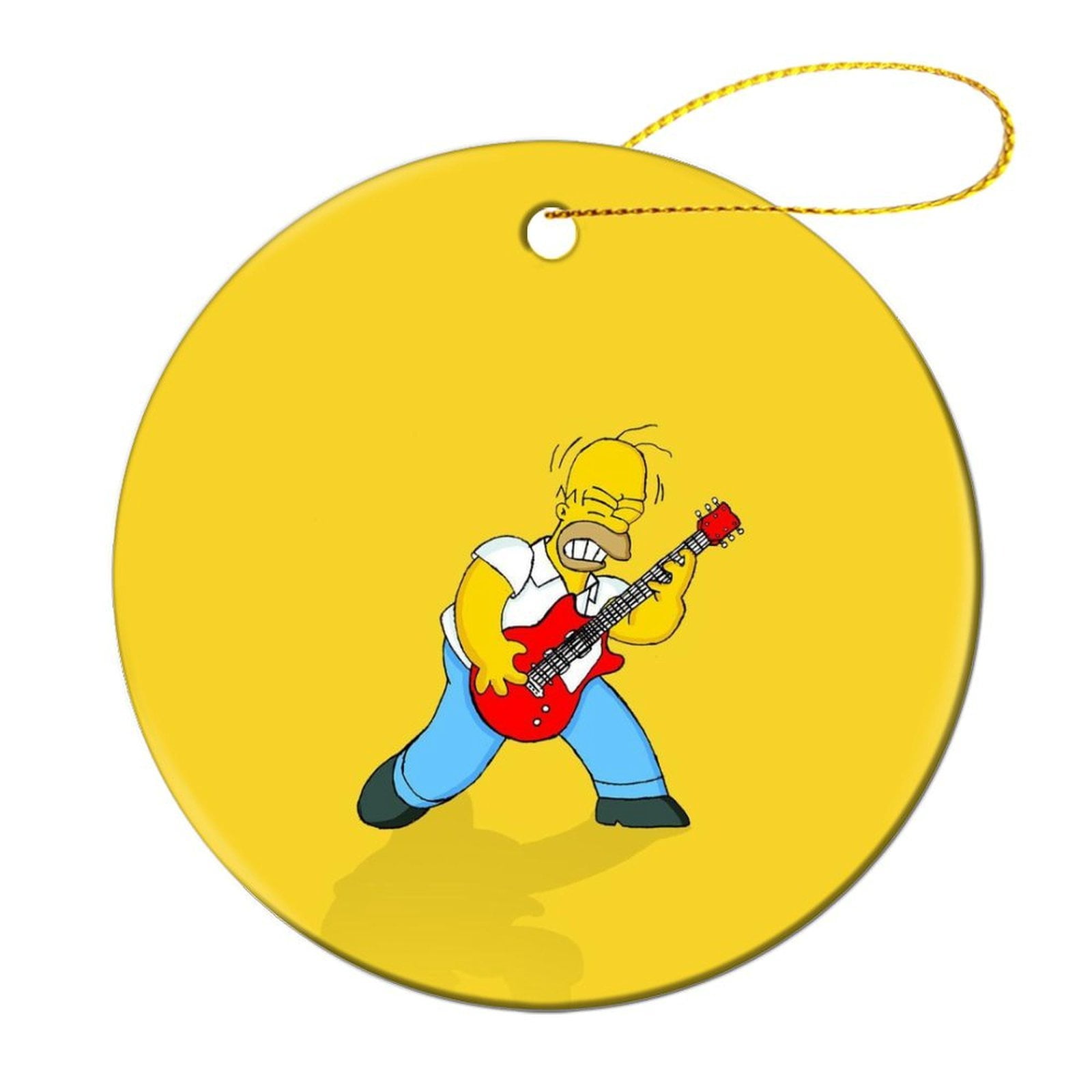 Bart The Simpsons Guitar Round Christmas Tree Hanging Decor Ceramic ...