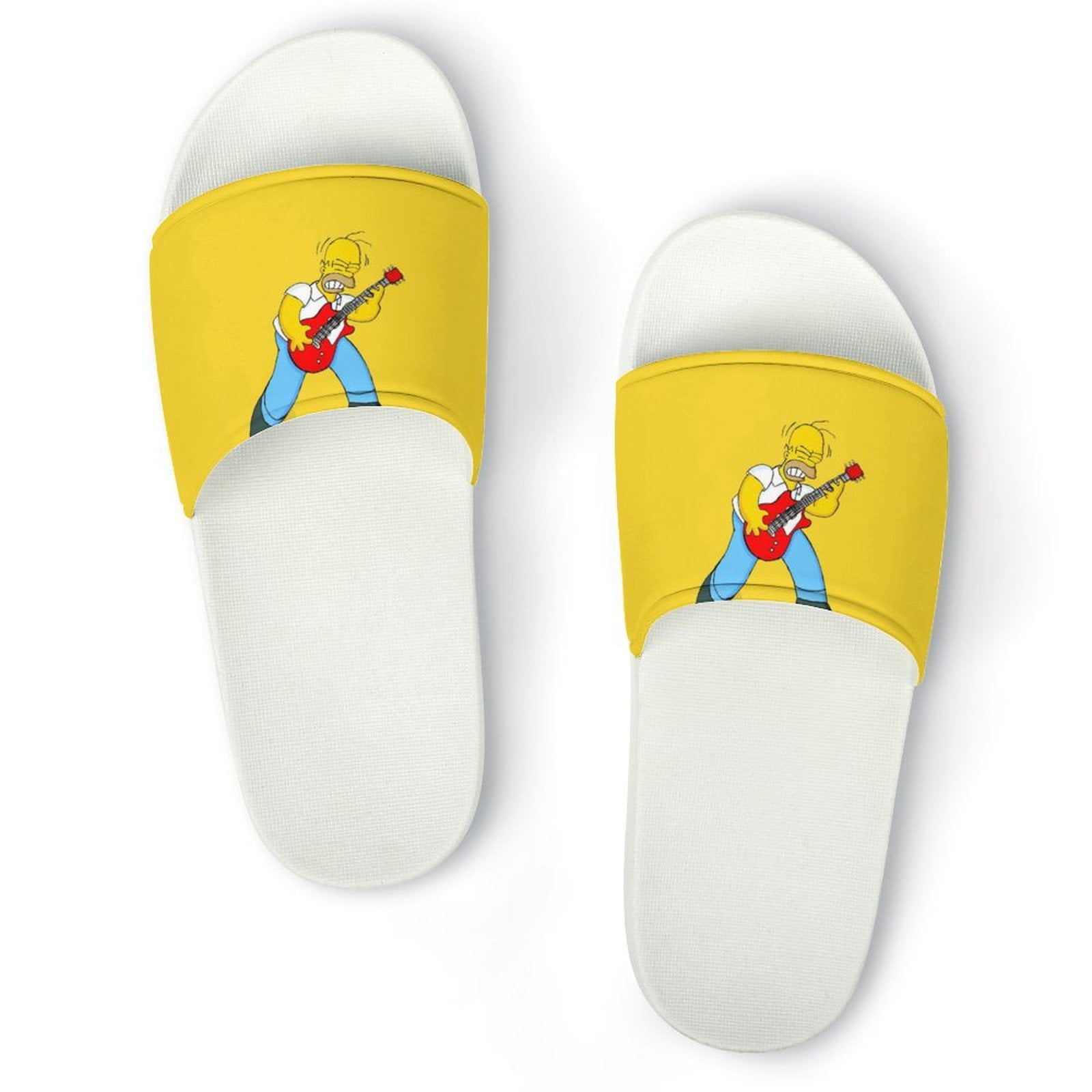 Bart The Simpsons Guitar Unisex Slippers Summer Beach Slide Sandals Comfortable Home Slippers ...