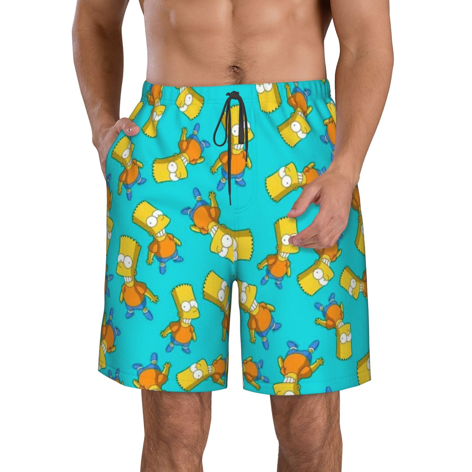 Bart The Simpsons Men's Beach Shorts Swim Trunks Quick Dry Board Shorts ...