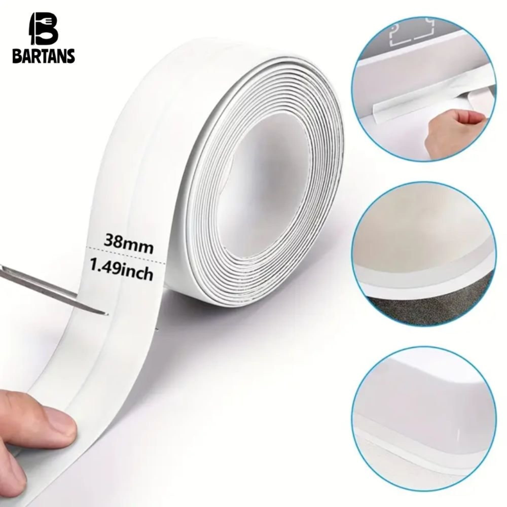 Bartans Elegant Marble Self-Adhesive Caulk Tape – Effortless Sealing ...