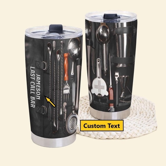 Bartender 20 oz Tumbler, Bartender Tools Set, Custom Name Tumbler, Gift ...