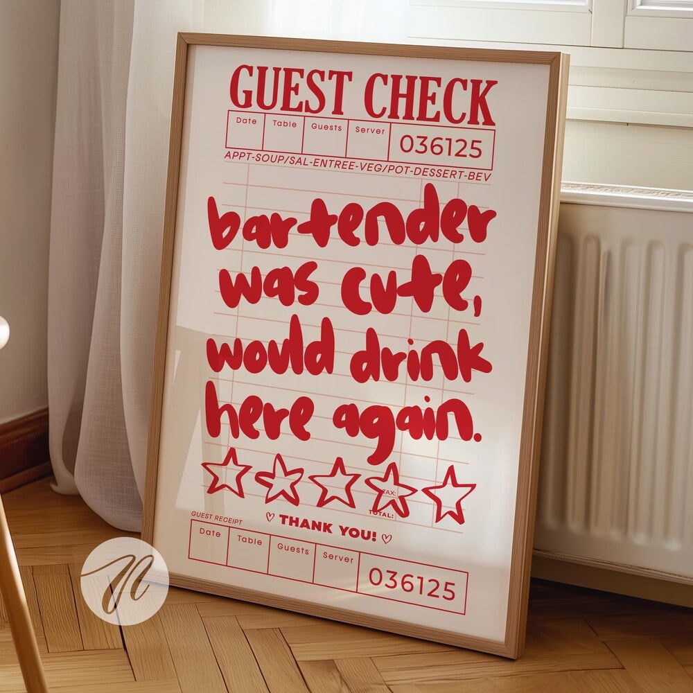 Bartender Art Print, Trendy Bar Cart Decor UNFRAMED PAPER POSTER, Home ...