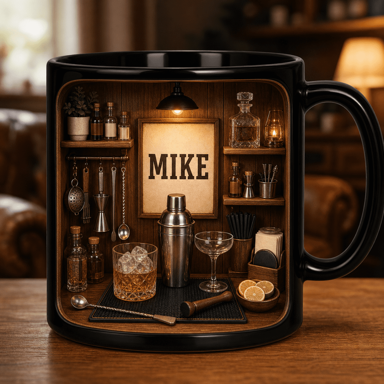 Bartender Dad Custom Mug, Personalized Accent Coffee Mug for Father’s ...