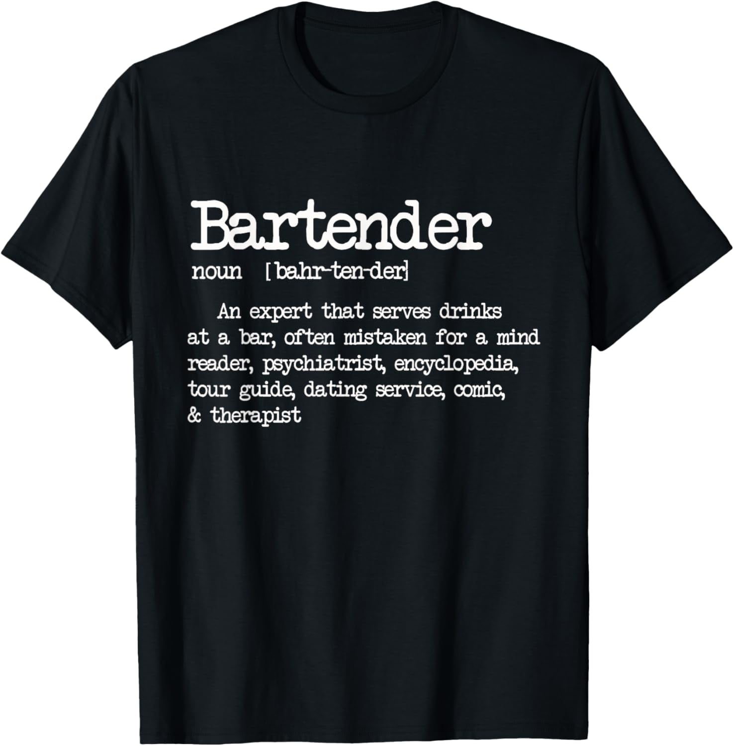 Bartender Definition Funny Cocktail Bar Mixologist T Shirt T-Shirt men ...