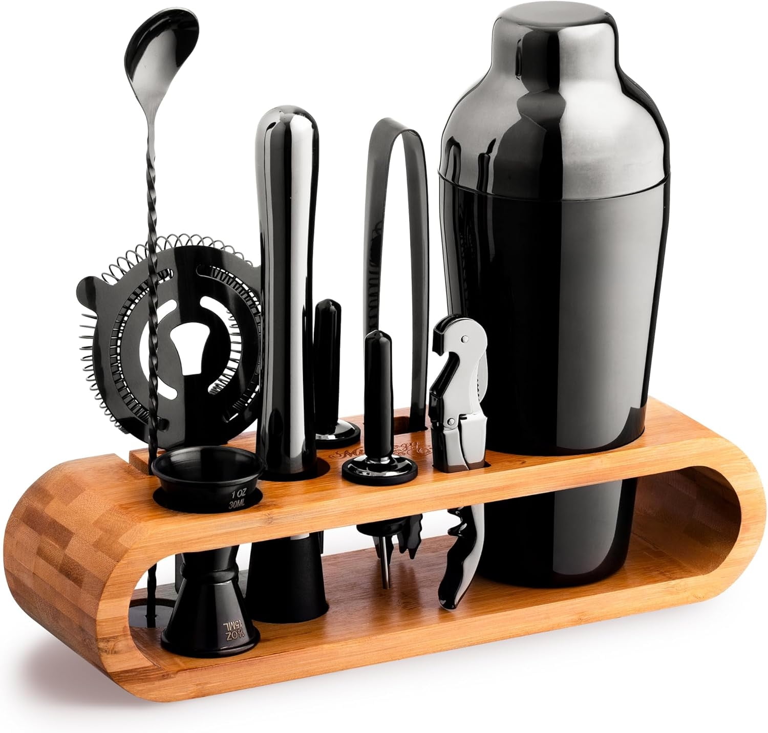 Bartender Kit: 10-Piece Bar Tool Set with Bamboo Stand | Perfect Home ...