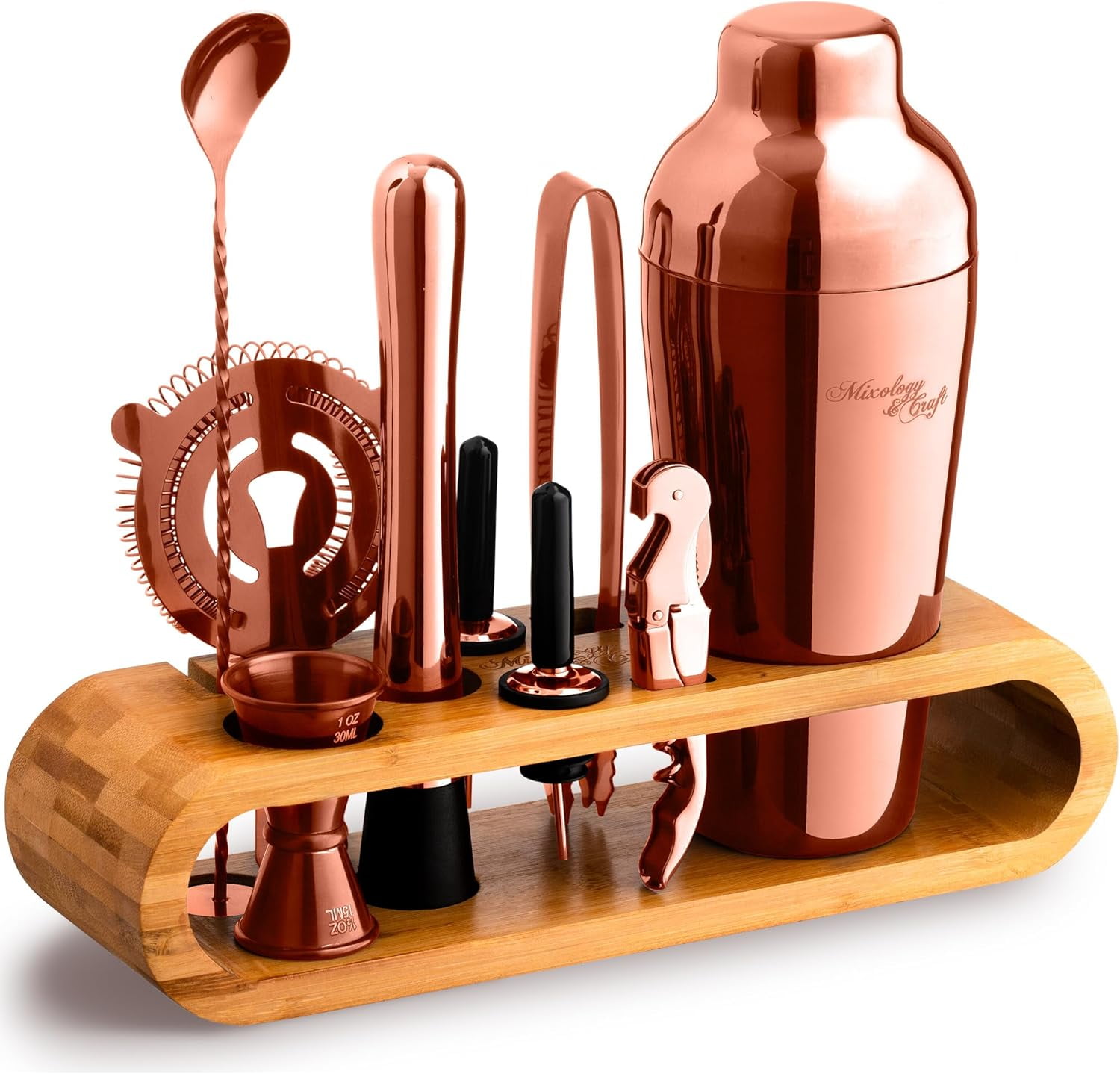 Bartender Kit: 10-Piece Bar Tool Set with Bamboo Stand | Perfect Home ...