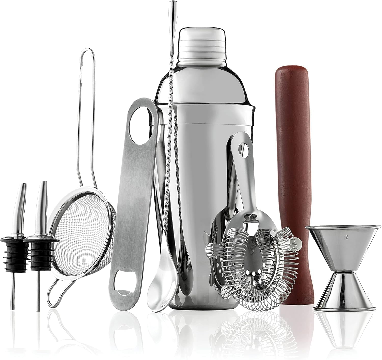 Bartender Kit & Cocktail Shaker – 10-Piece Stainless Steel Drink Mixer ...