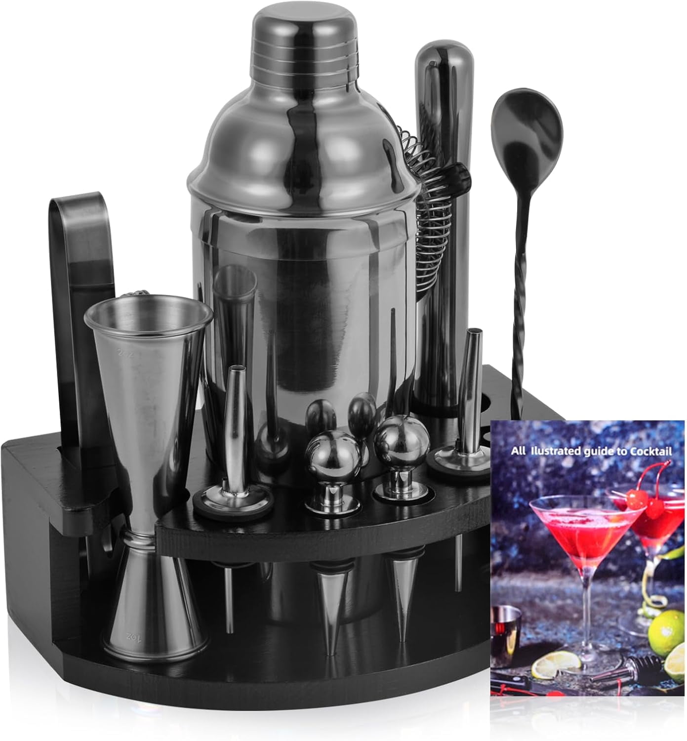 Bartender Kit with Stand, 12-Piece Bar Set | 24oz Cocktail Shaker Set ...