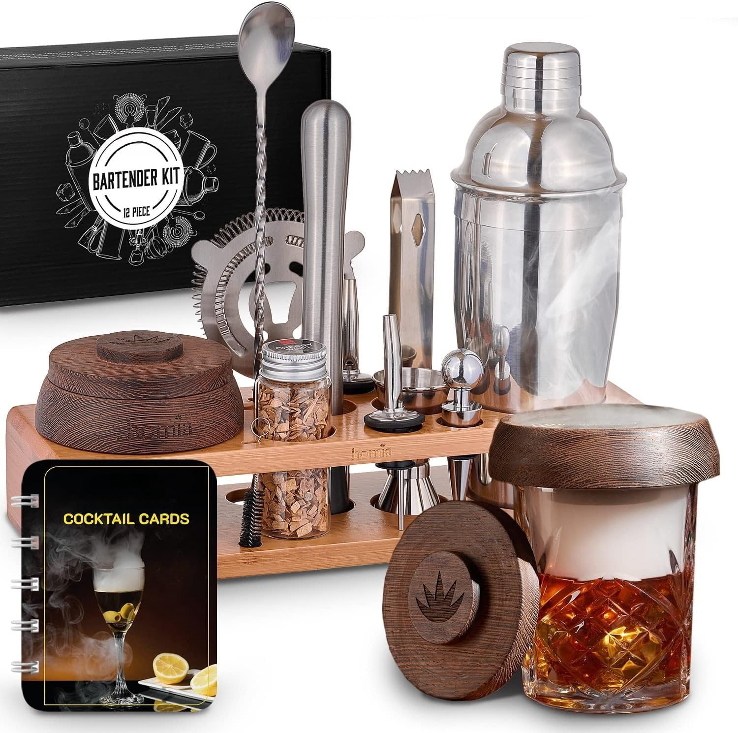 Bartender Kit with - 13 count, Stand - Bar Set with Shaker, Bartending ...