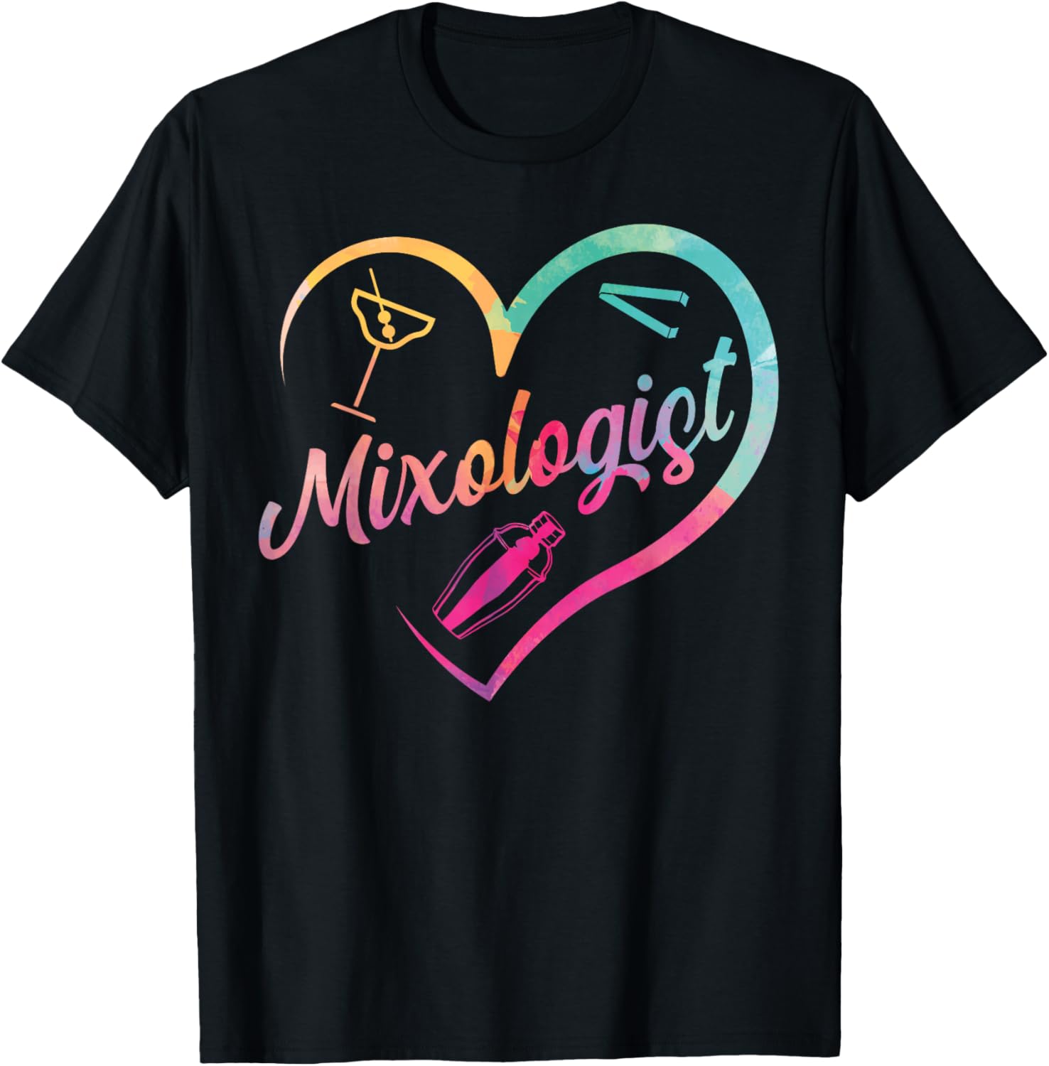 Bartender Mixologist Heart Watercolor Mixologist T-Shirt - Walmart.com
