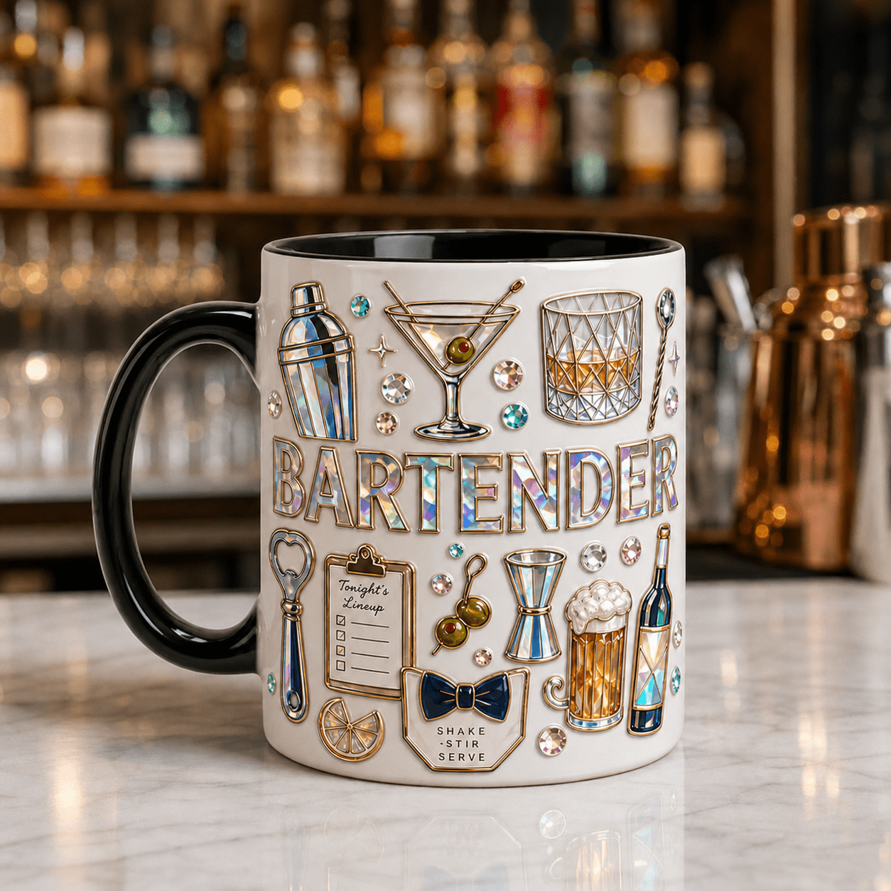 Bartender Mug 3D Effect, Custom Bar Worker Mug Gift for Mixologist ...
