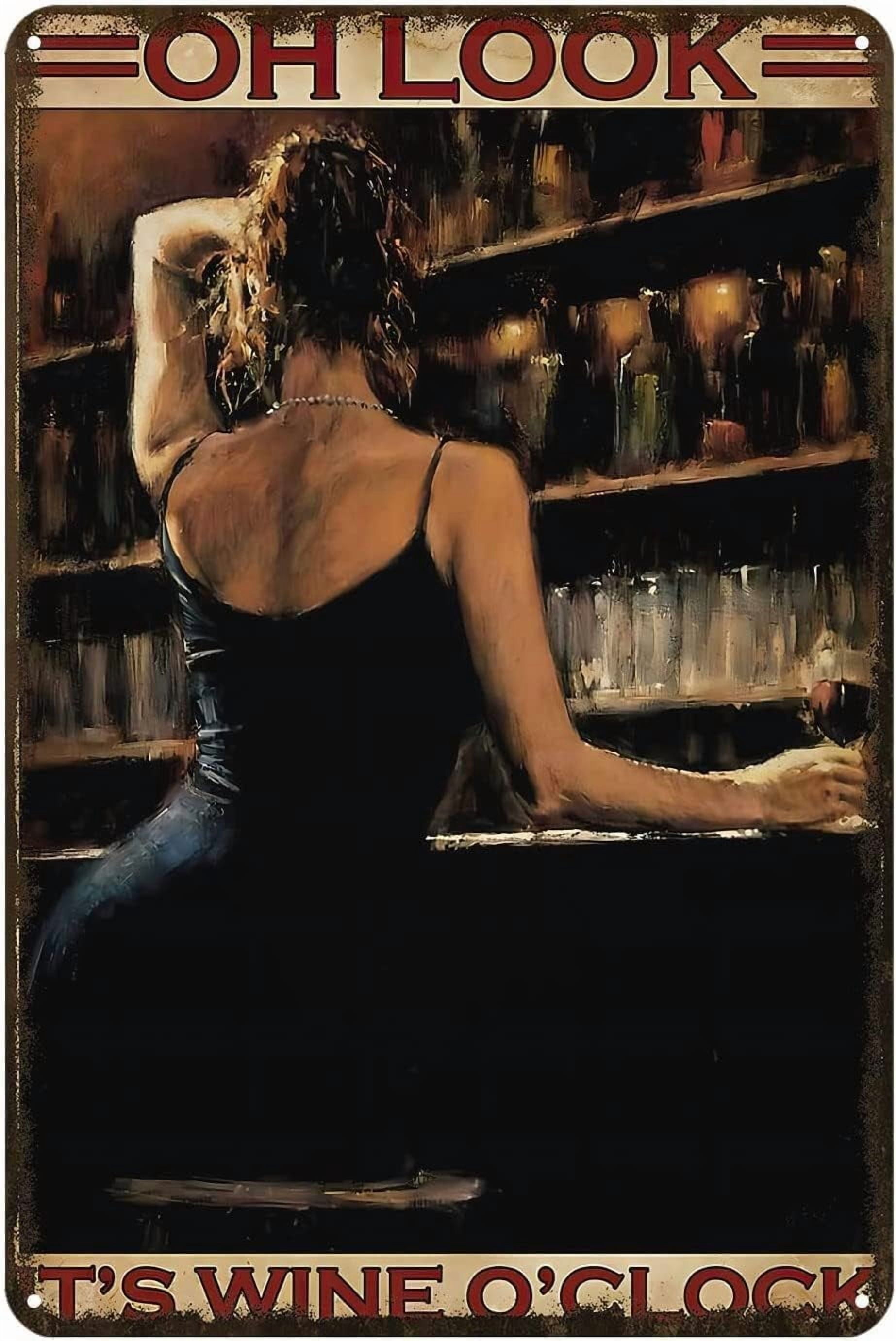 Bartender Oh Look It's Wine Its Wine Oclock Tin Signs Vintage Art Wall ...