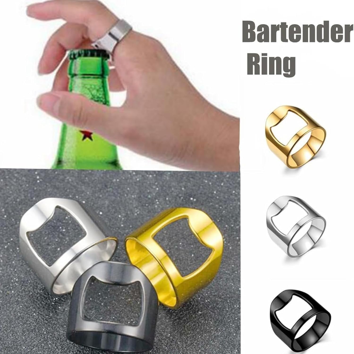 Bartender Ring Bottle Opener, Stainless Steel Ring Bottle Opener, Ring Bottle Opene[5719 ...