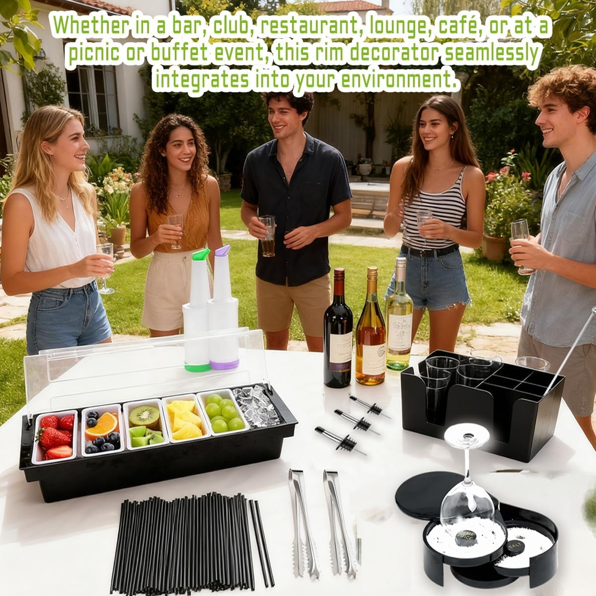 Bartender Tools Include 3 Tier Glassware Rack, Wine Bottle Pourers,Bar ...