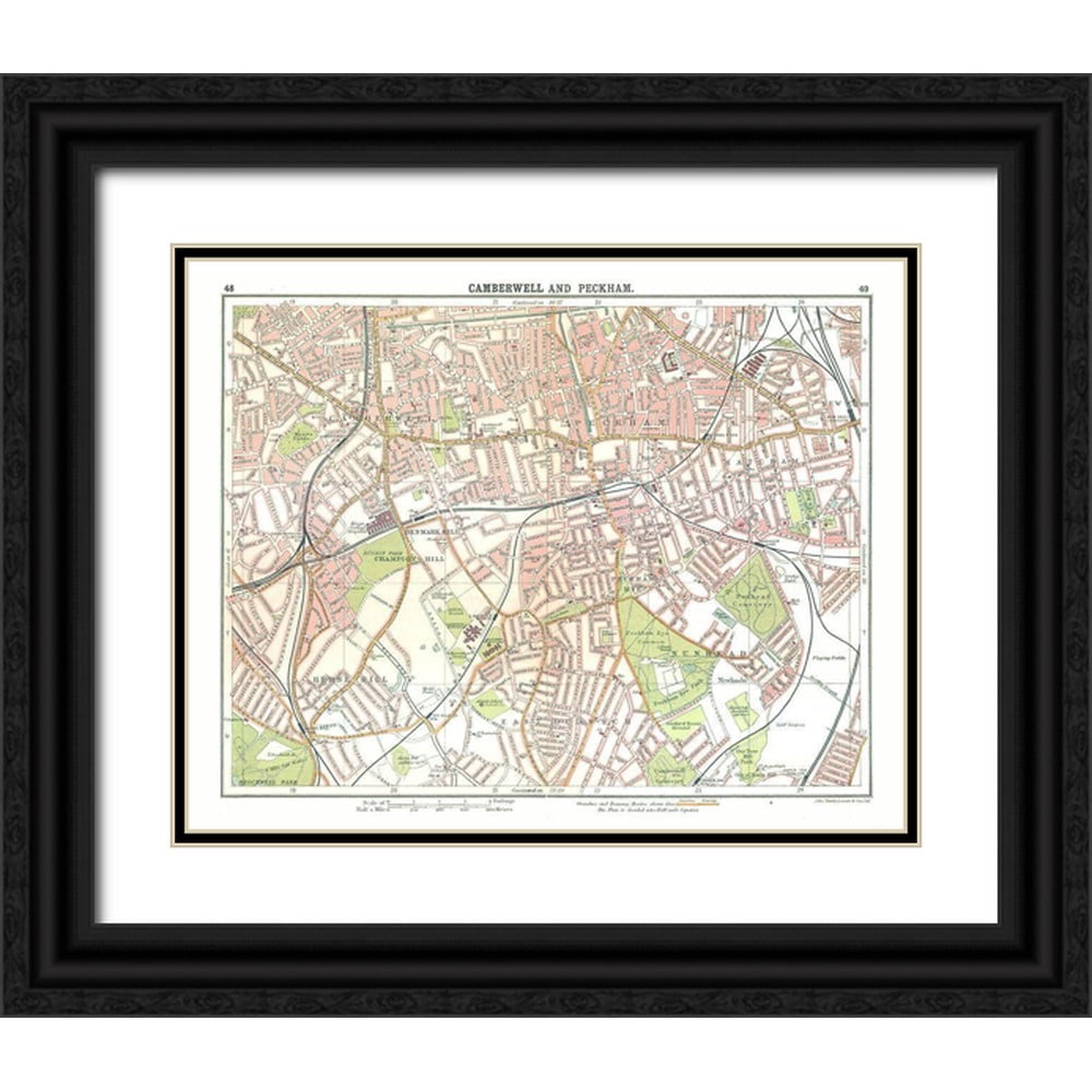 Bartholomew 14x12 Black Ornate Wood Framed with Double Matting Museum ...