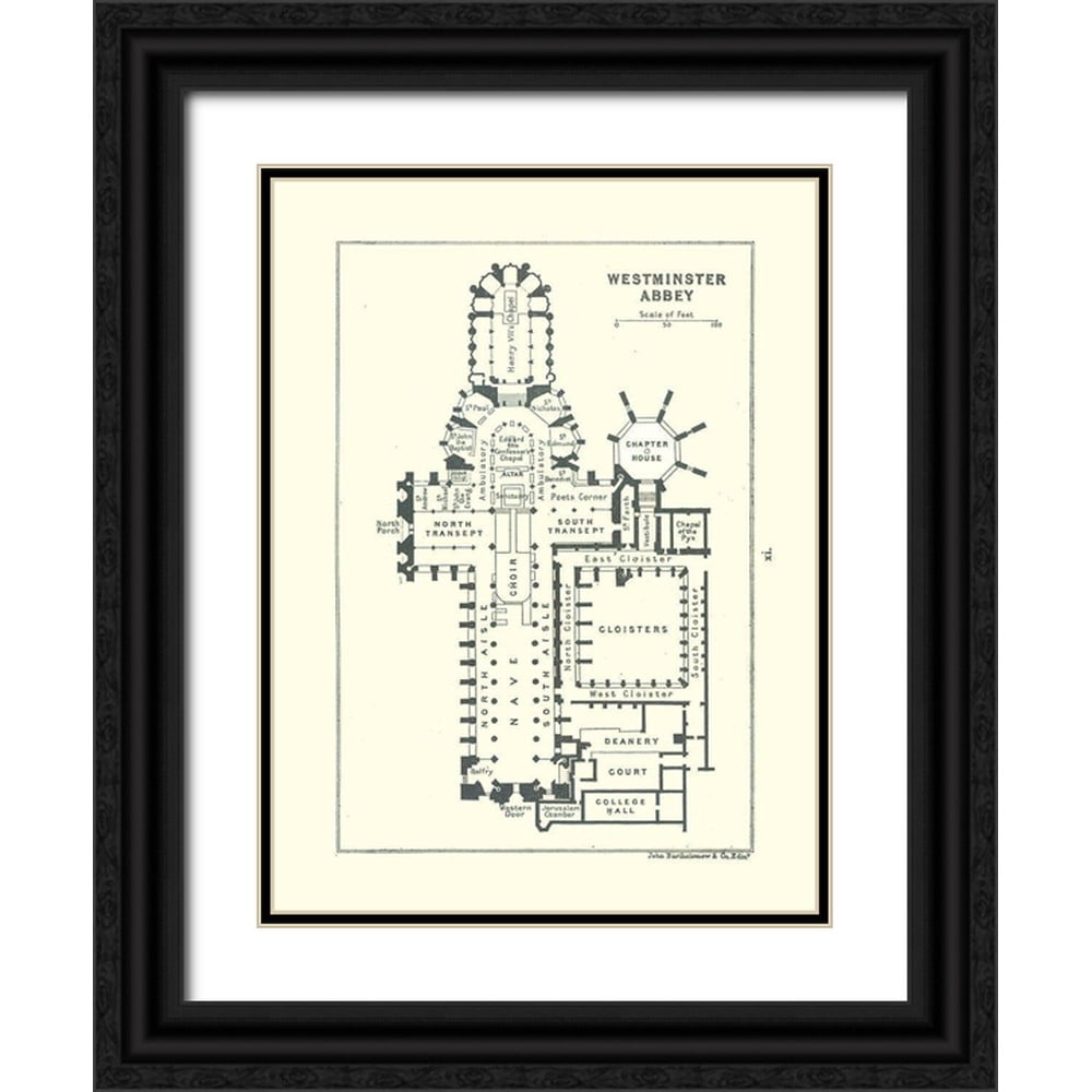 Bartholomew 19x24 Black Ornate Wood Framed with Double Matting Museum ...