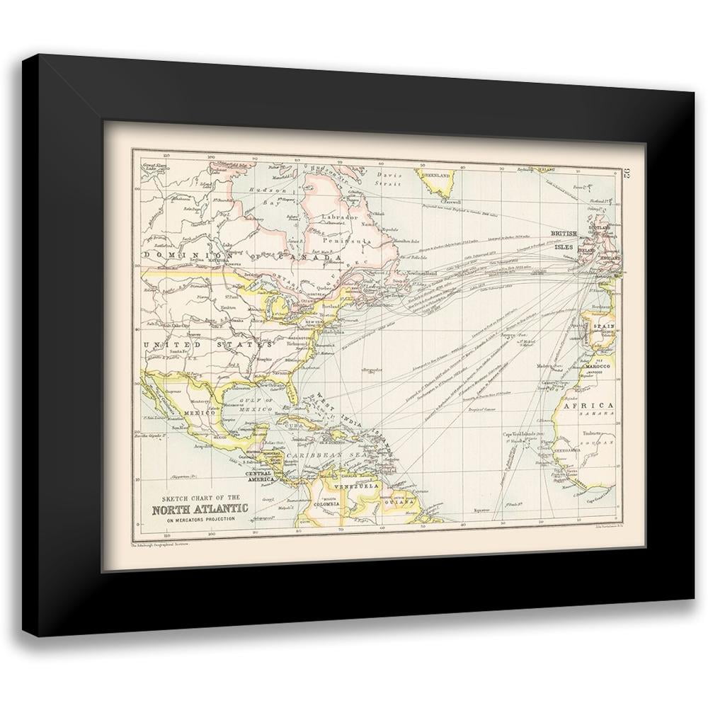 Bartholomew 24x19 Black Modern Framed Museum Art Print Titled - North ...