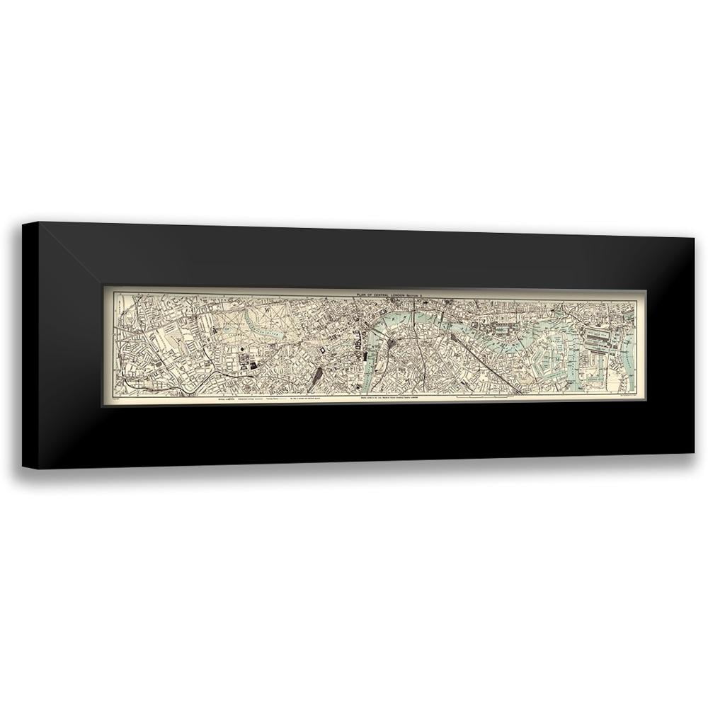 Bartholomew 24x8 Black Modern Framed Museum Art Print Titled - London ...