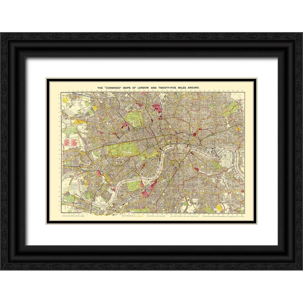 Bartholomew 32x23 Black Ornate Wood Framed with Double Matting Museum ...