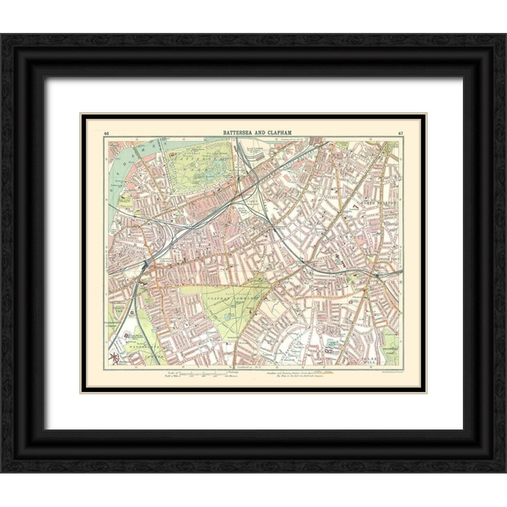 Bartholomew 32x26 Black Ornate Wood Framed with Double Matting Museum ...