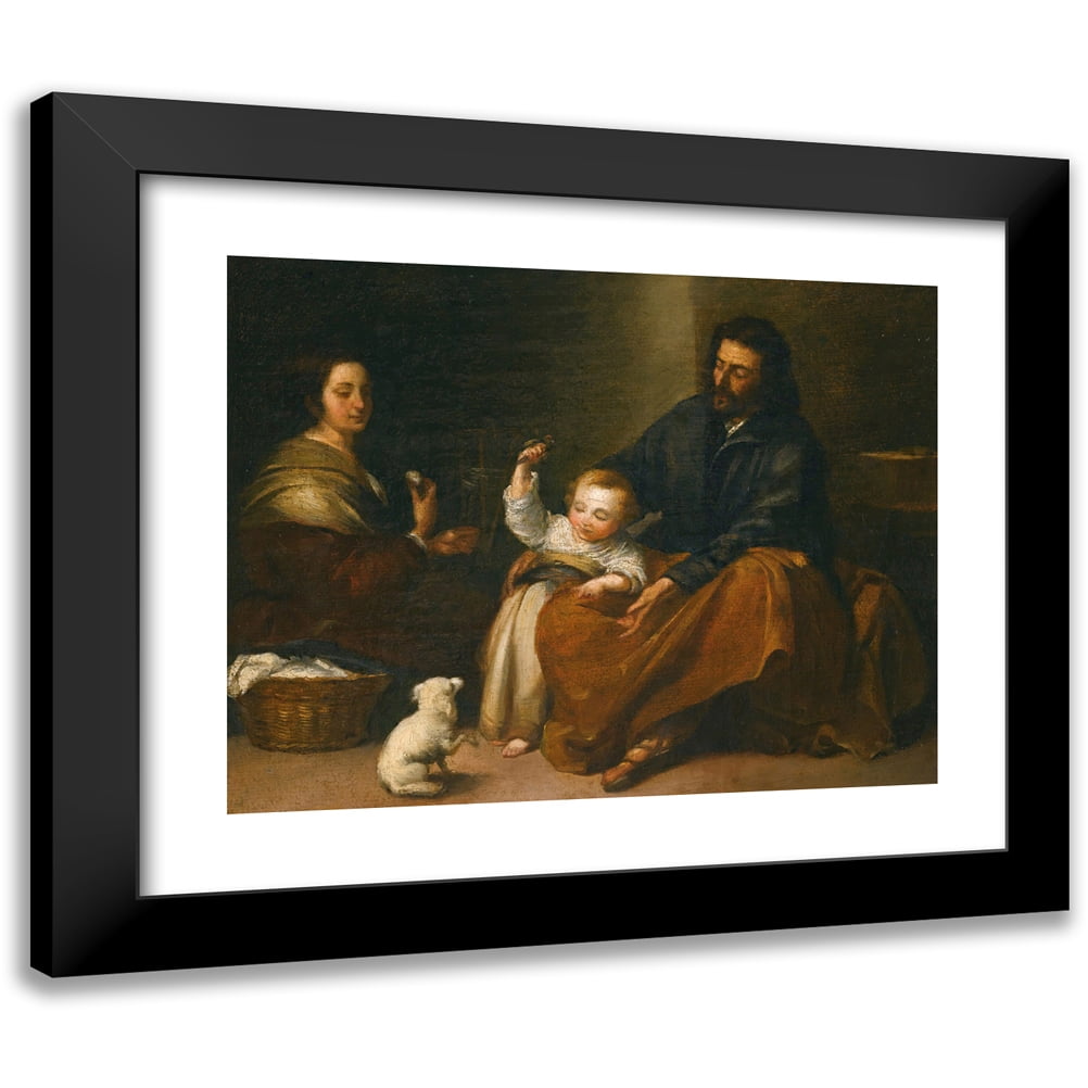 Bartolomé Estebán Murillo 14x12 Black Modern Framed Museum Art Print Titled - The Holy Family in ...