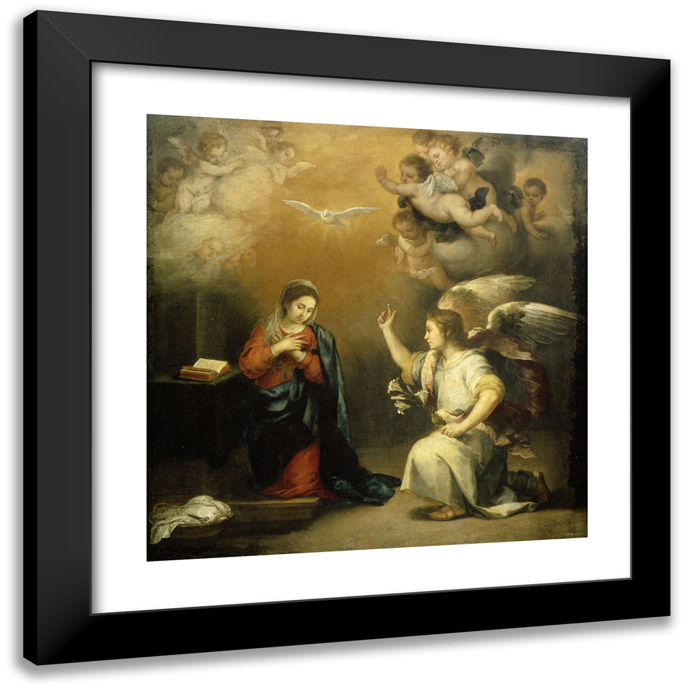 Bartolomé Estebán Murillo 15x15 Black Modern Framed Museum Art Print Titled - Annunciation to ...