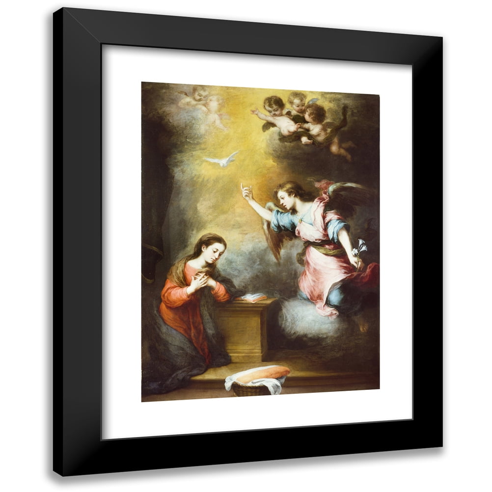 Bartolomé Estebán Murillo 19x24 Black Modern Framed Museum Art Print Titled - The Annunciation ...