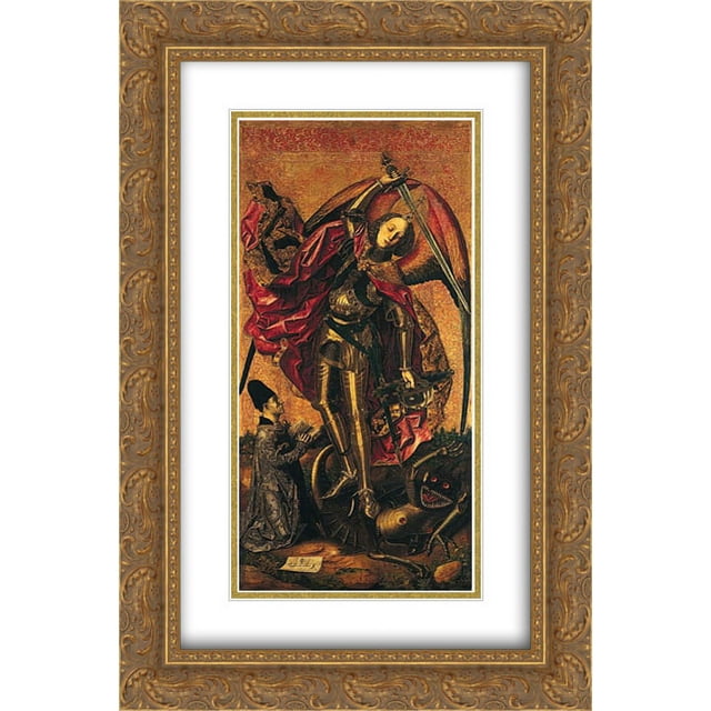 Bartolome Bermejo 2x Matted 16x24 Gold Ornate Framed Art Print 'Saint ...
