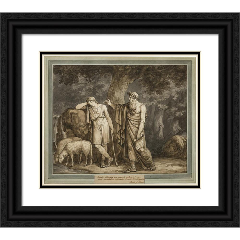 Bartolomeo Pinelli 17x15 Black Ornate Wood Framed Double Matted Museum ...