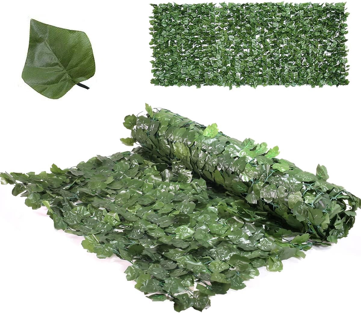 Barton 118" x 39" Artificial Hedge Panels Faux Ivy Fence Leaf Privacy ...