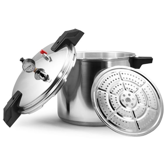 Barton 23-Quart Pressure Canner and Cooker, Stainless Steel, With Gauge ...