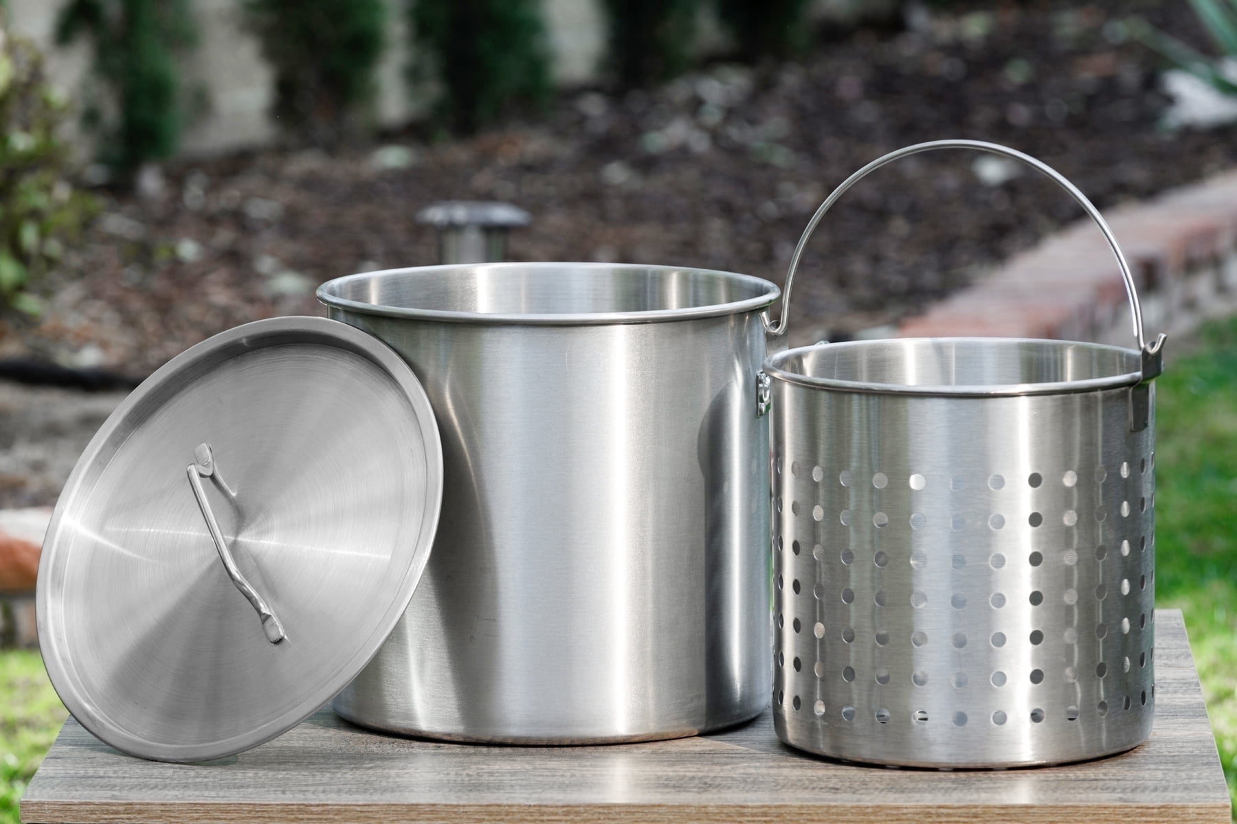 Barton 32-Quart Stock Pot, Stainless Steel, Heavy Duty Induction Soup ...