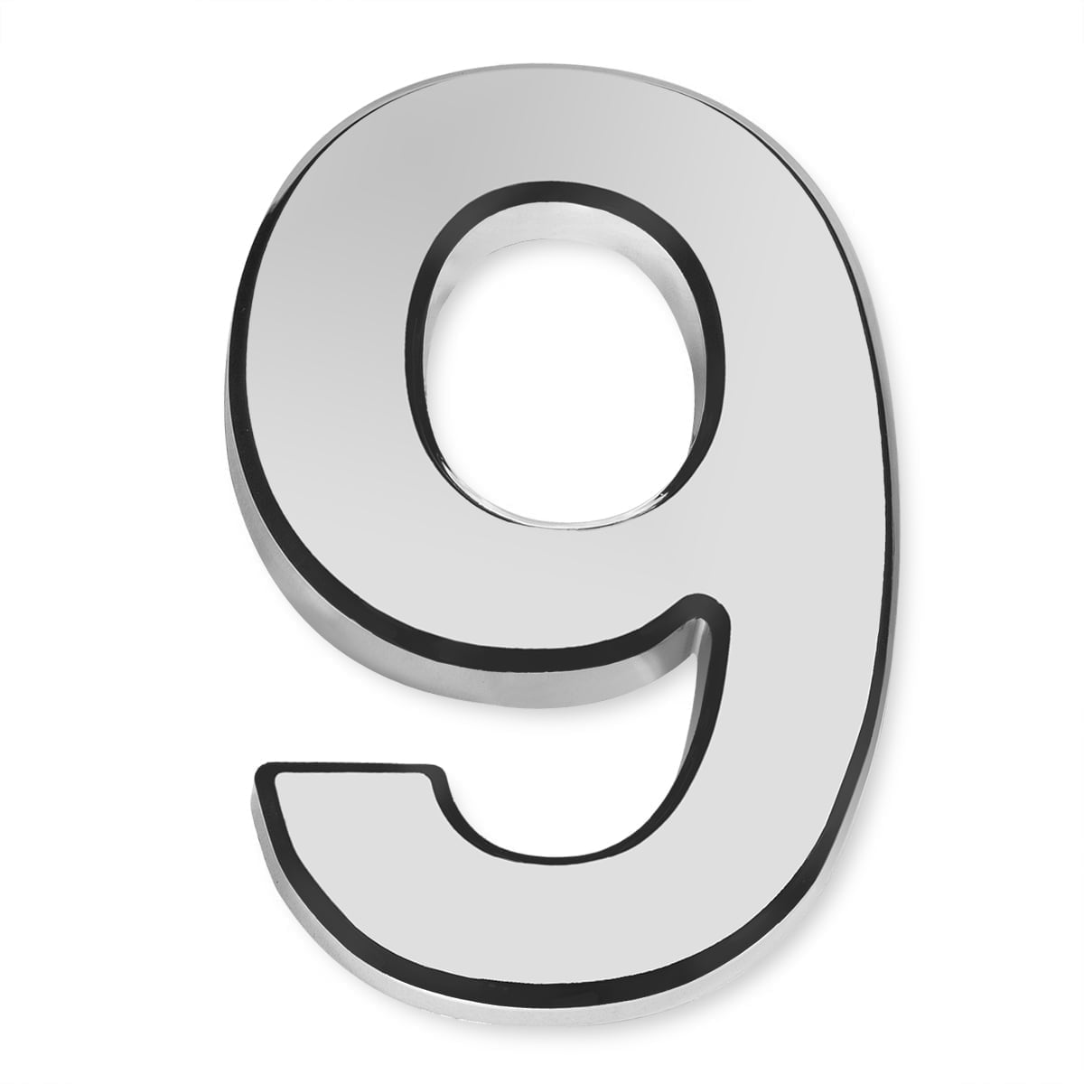 Barton 4 Inch Floating House Number "9" Chrome ABS Plastic House ...