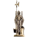 Barton 5-Piece Knight Fireplace Tool Set, Antique Brass - Includes Base ...