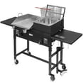 Barton Fryer w/Flat Top 58,000 BTU Double Burner Propane Stove ...