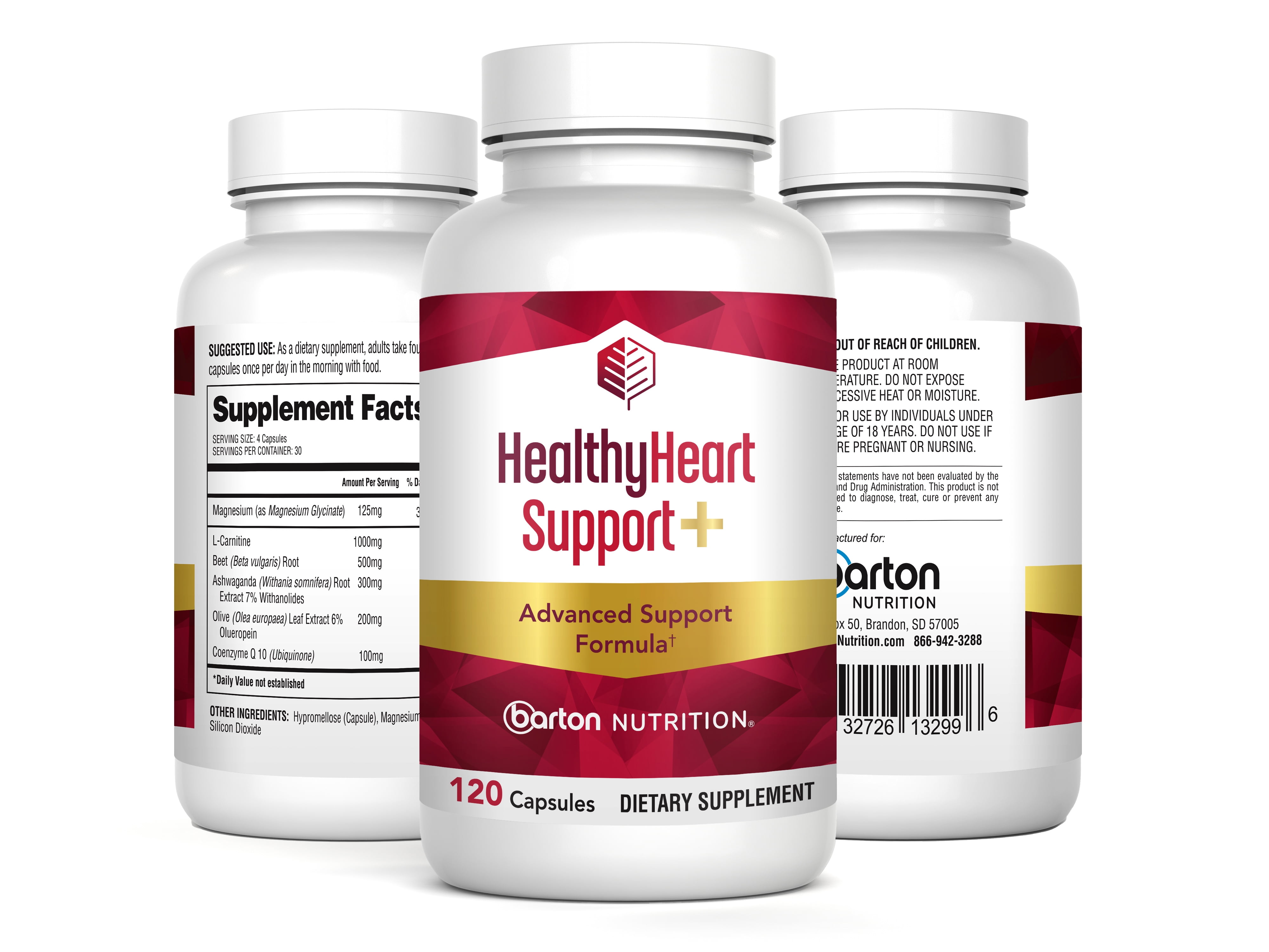 Barton Nutrition HealthyHeart Support+ Advanced Artery Clearing Blood ...