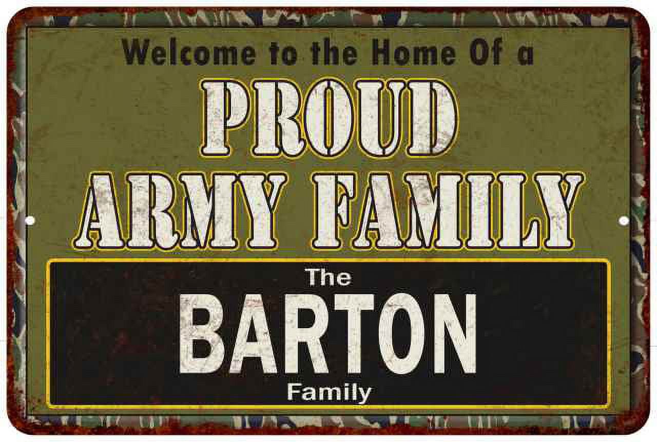 Barton Proud Army Family Sign Gift 8x12 Metal Sign 108120023447 ...