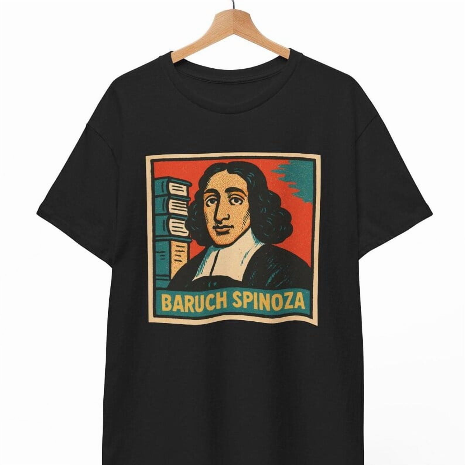 Baruch Spinoza Comic T Shirt, Retro Vintage Philosopher Graphic Tee for ...