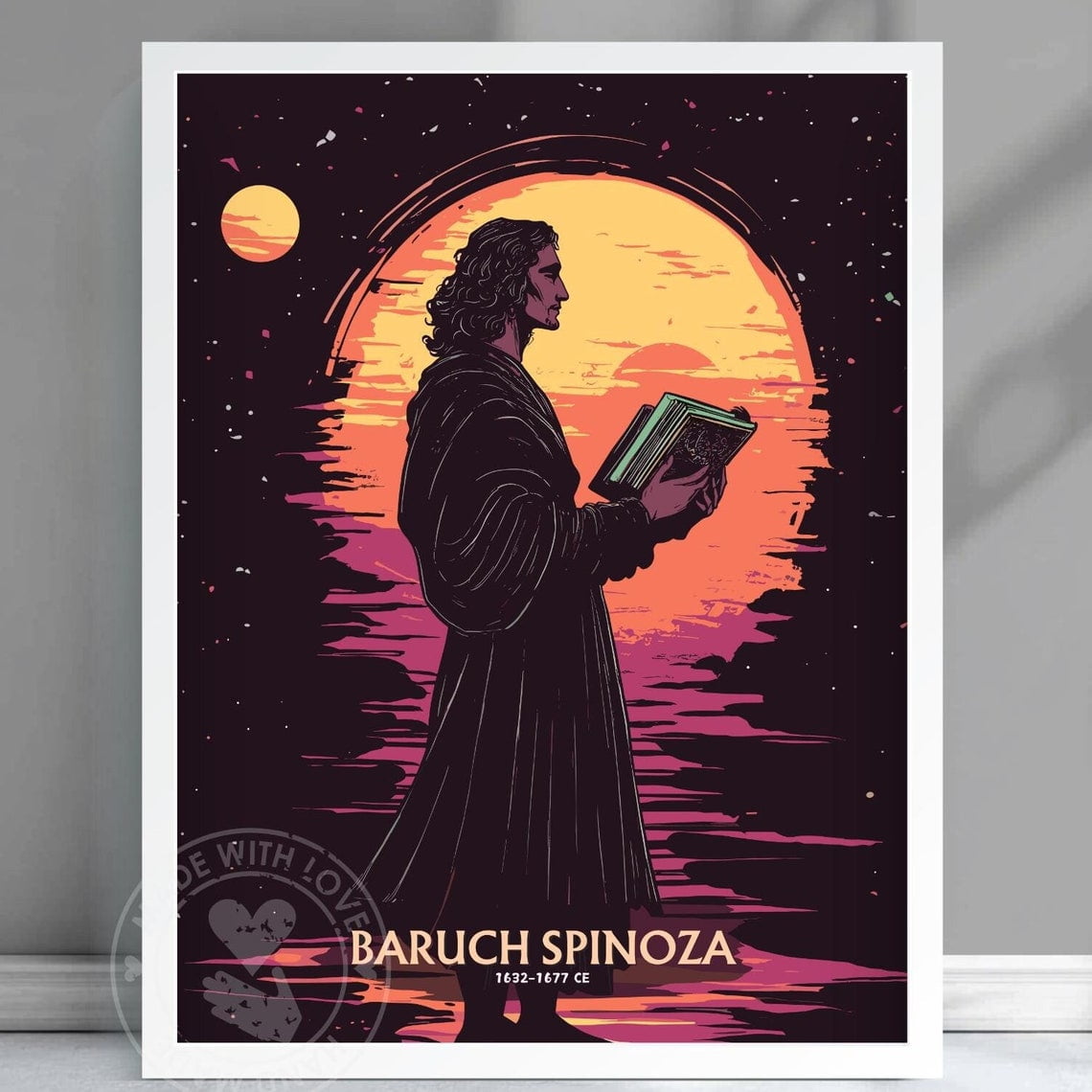 Baruch Spinoza Philosopher Art Print - Philosophy Poster, Stoicism Wall ...