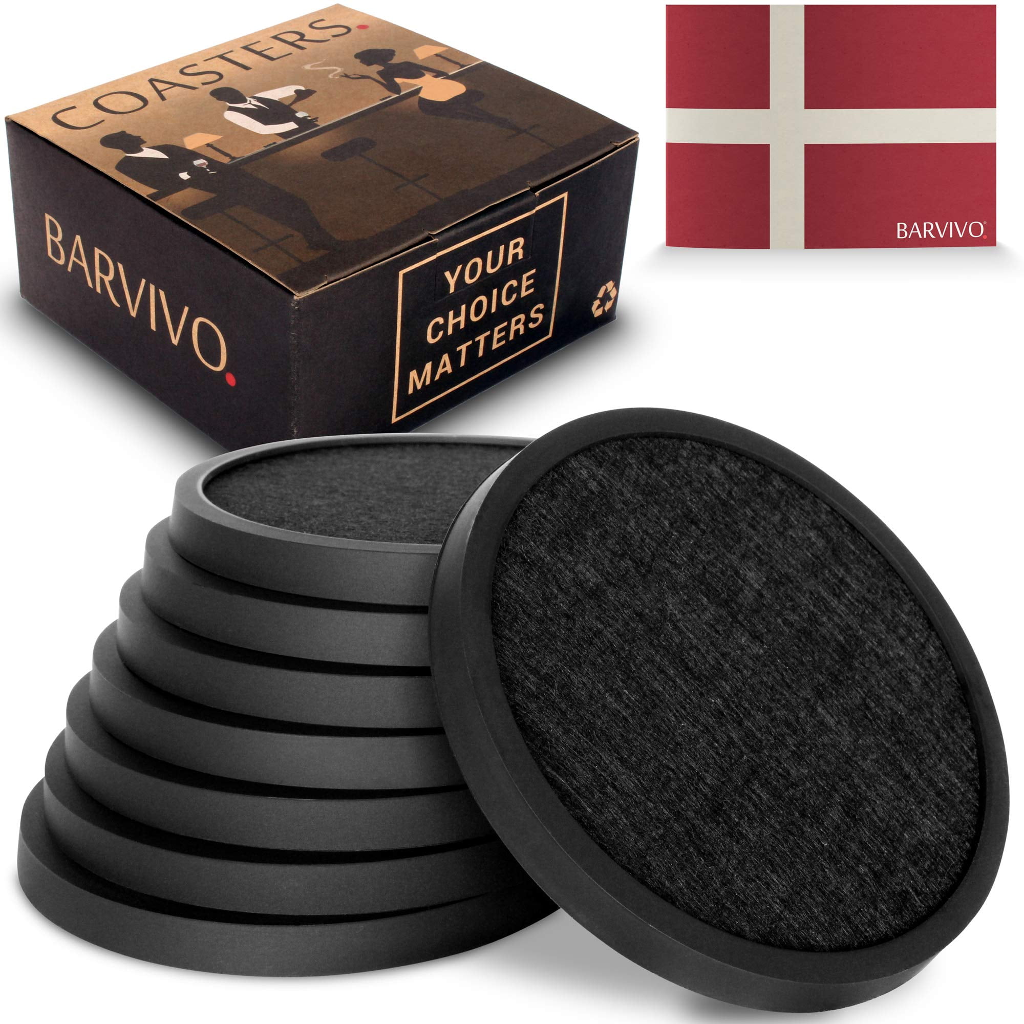 Barvivo Silicone Coasters for Drinks - Set of 8 Modern Bar Coasters ...