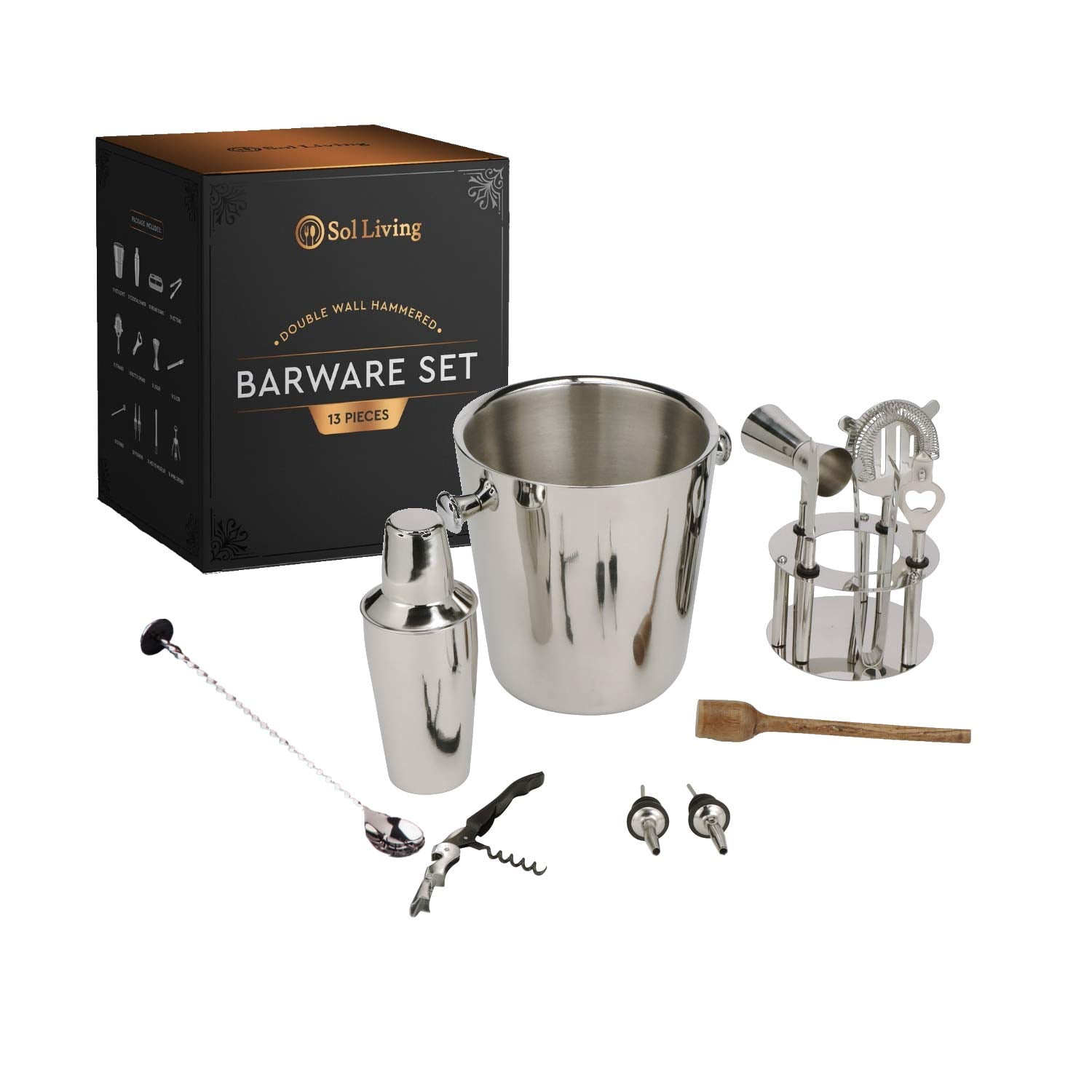 Barware Tool Set Bartender Kit - Bar Mixology Drink Mixer Mojito Kit ...