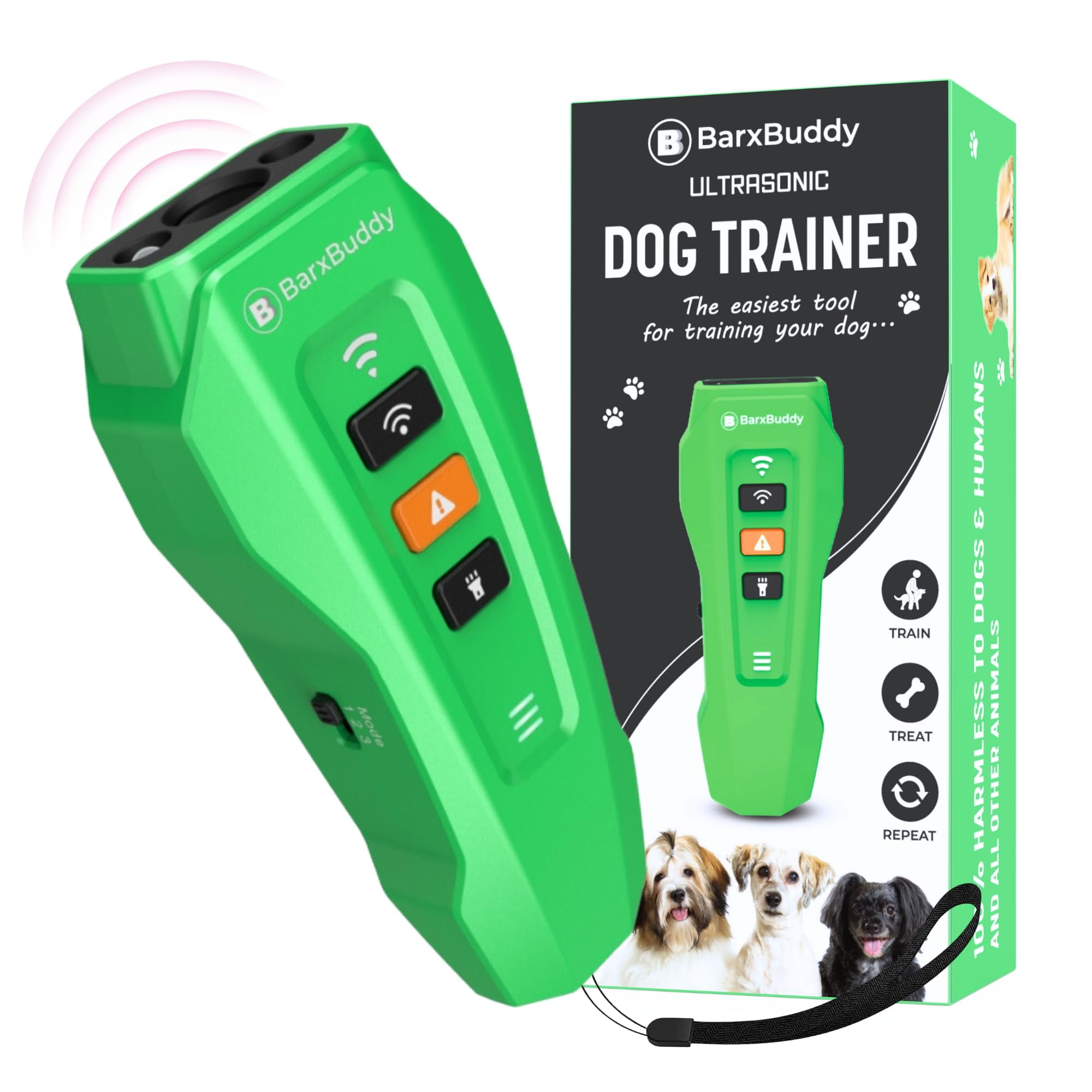 BarxBuddy 2nd Gen Dog Bark Deterrent Devices | Long Range Ultrasonic | Bark Collar Alternative ...
