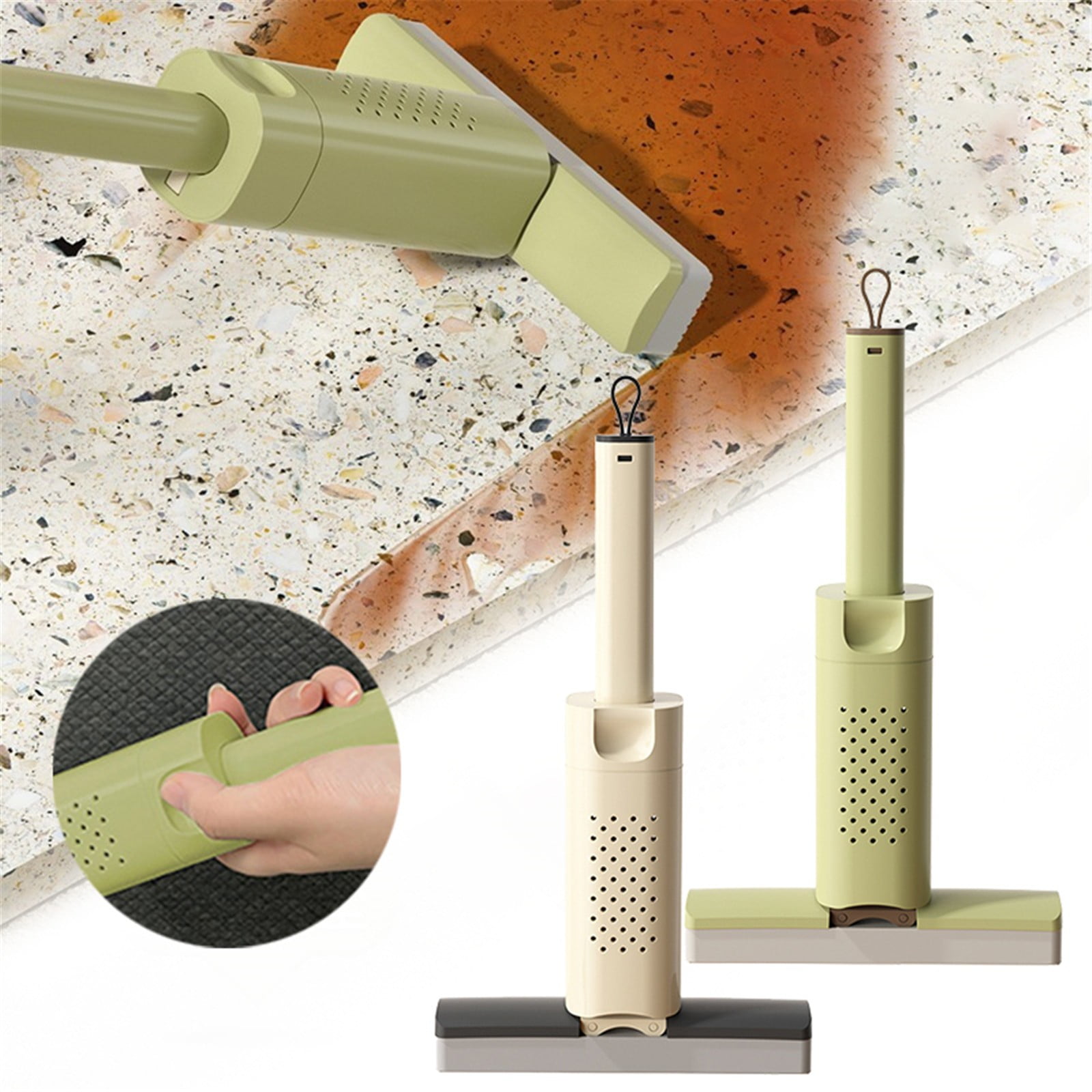Basdi Handheld Mop, Handheld Sponge Mop - Compact Cleaning Tool for ...