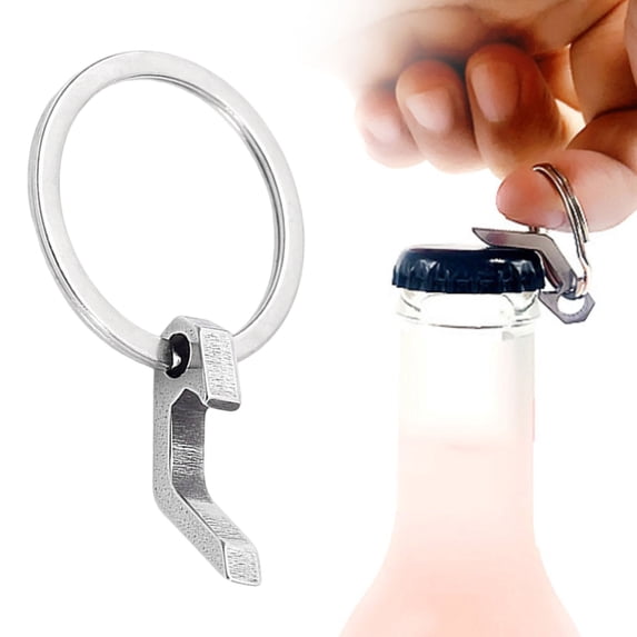 Basdi Lightweight Stainless Steel Bottle Opener Keychain - Corkscrew ...